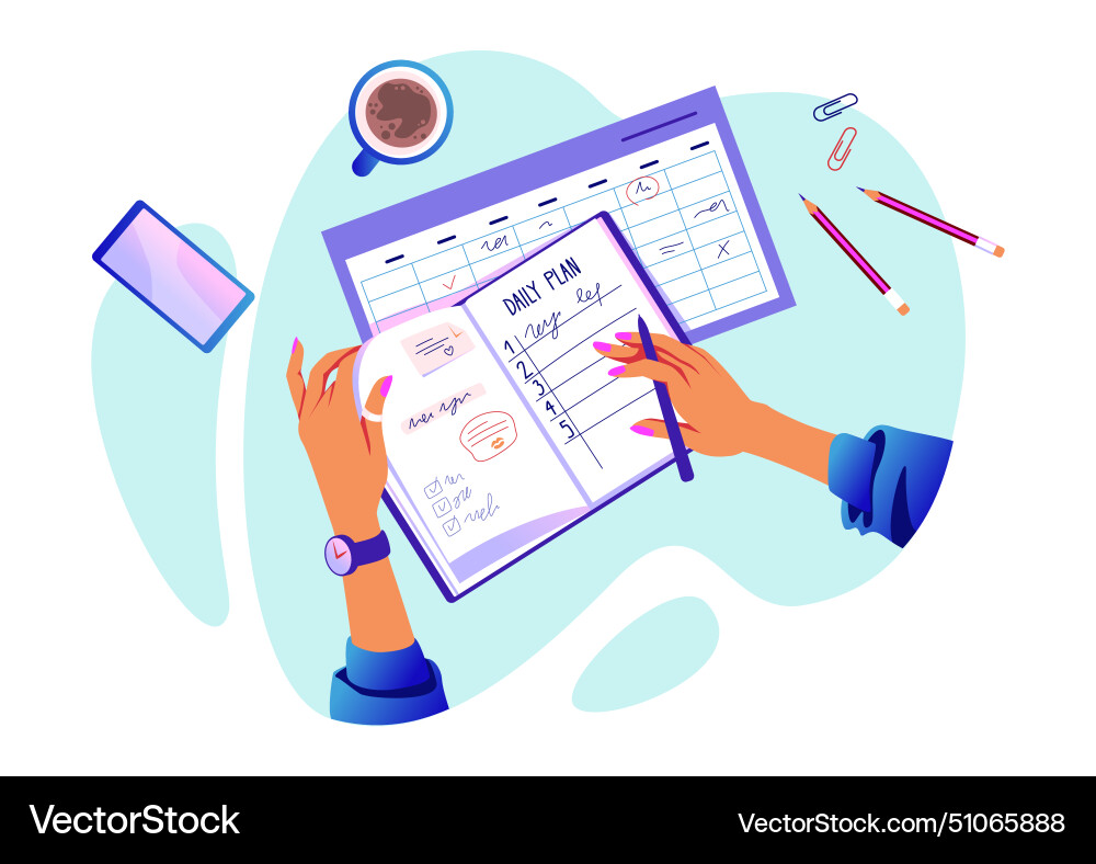 Hands with checklist cartoon concept with arms Vector Image