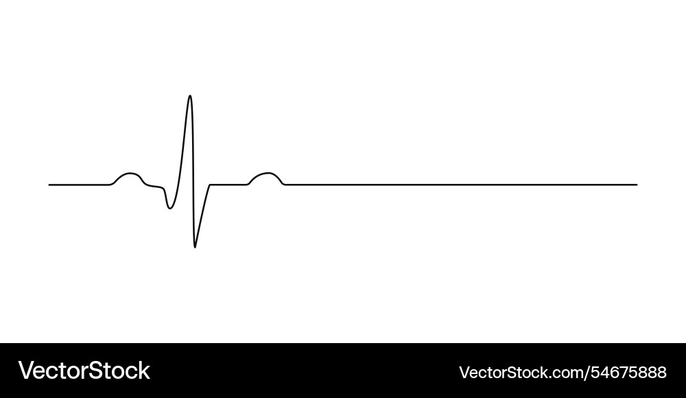 Heartbeat pulse one single line drawing Royalty Free Vector
