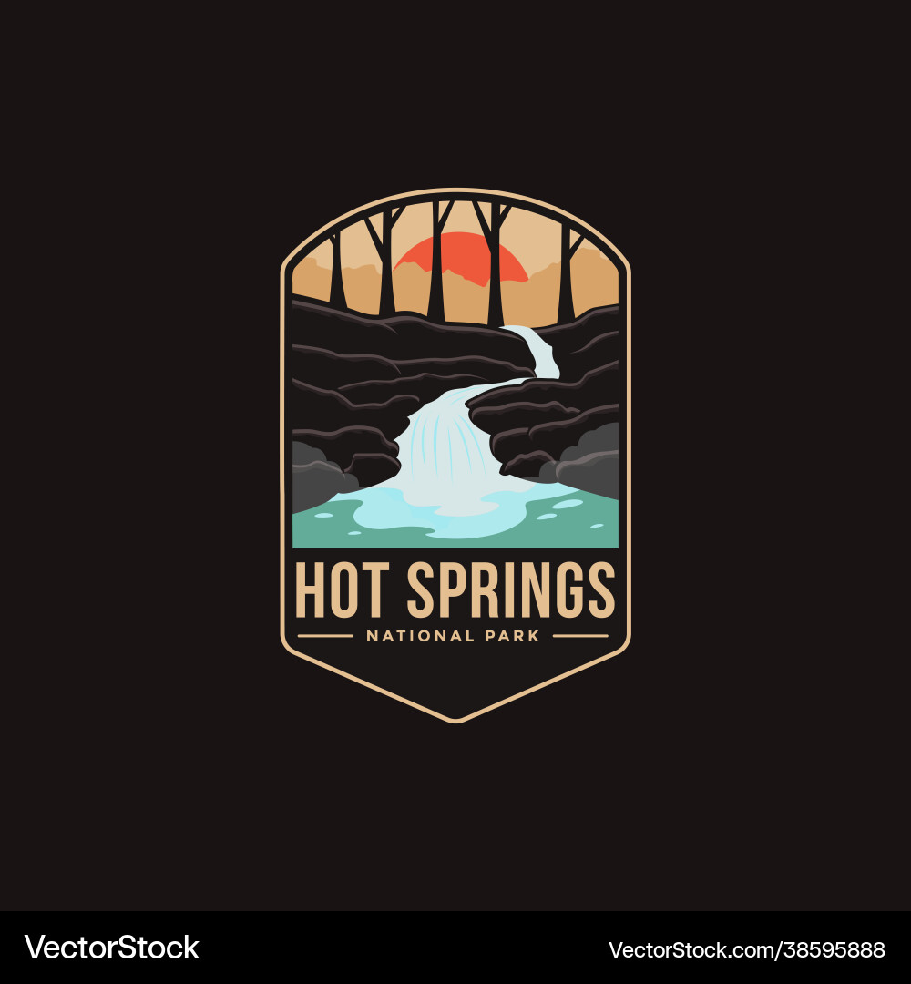 Hot Springs National Park Emblem Royalty Free Vector Image