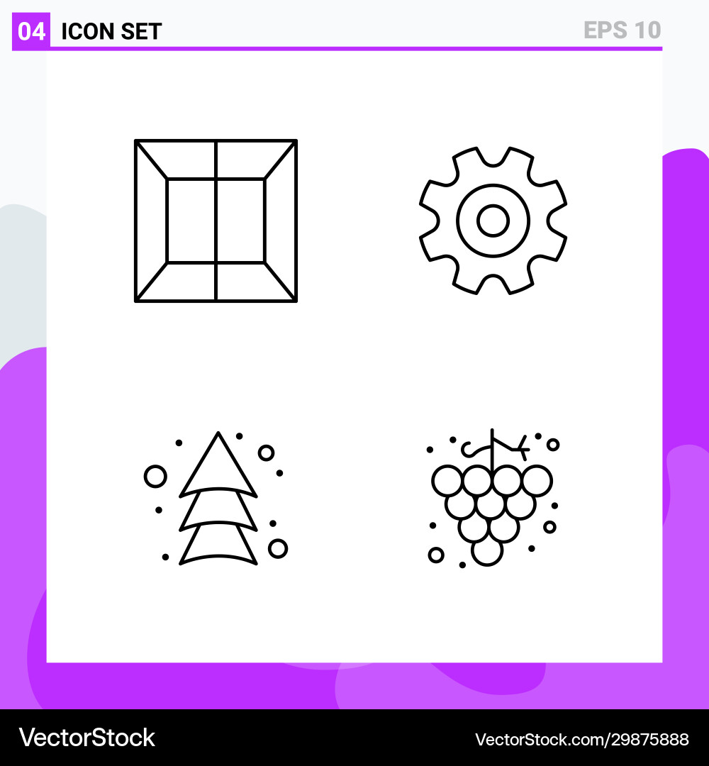 Set 4 icons in line style creative outline Vector Image