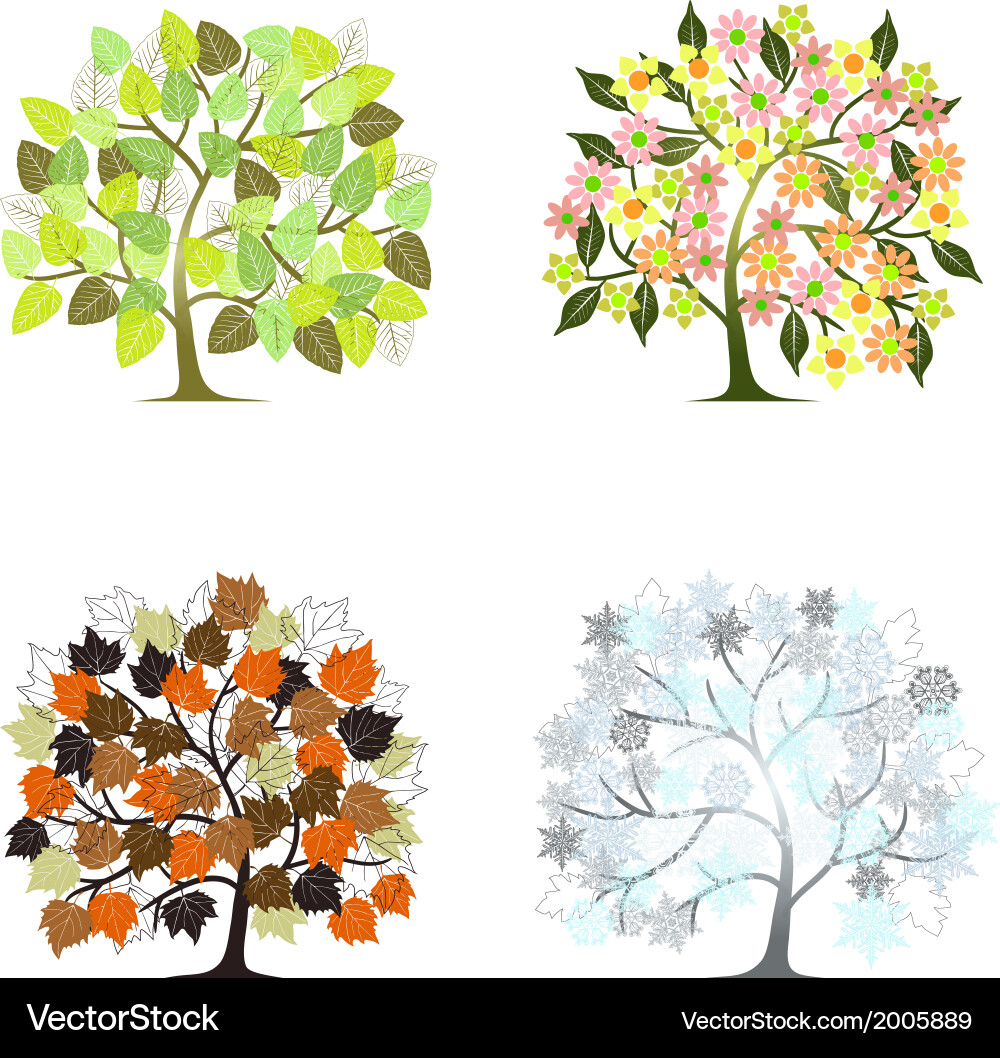 Abstract tree - graphic element four seasons Vector Image