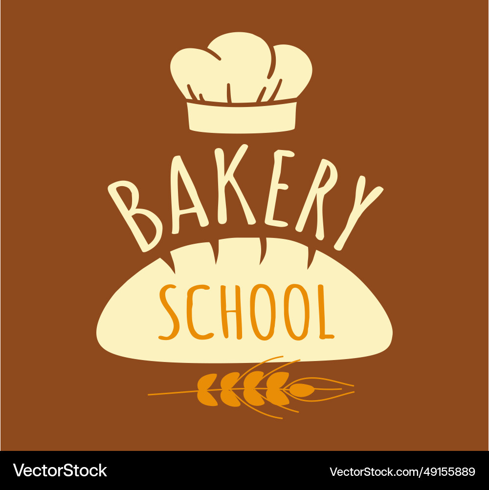 Bakery school handmade bread logo cafe logotype Vector Image