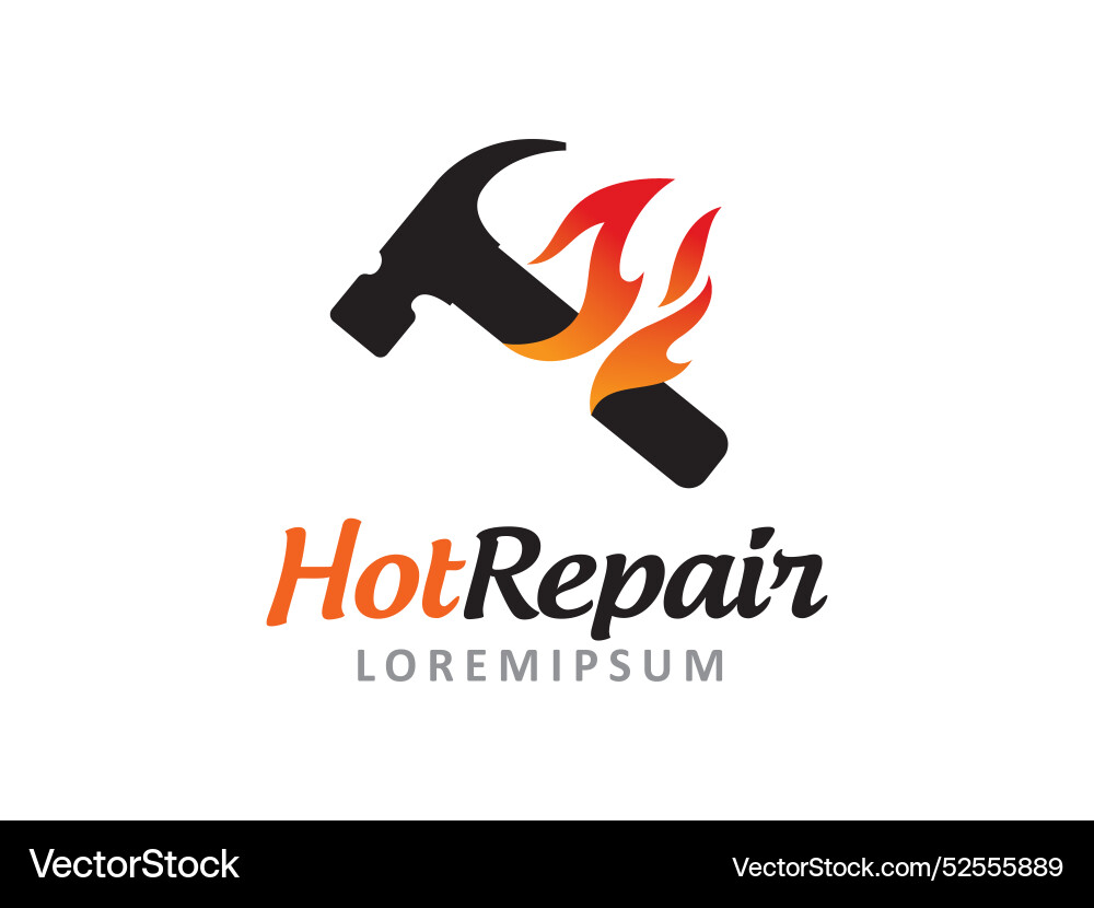Hot repair logo symbol or icon template Royalty Free Vector