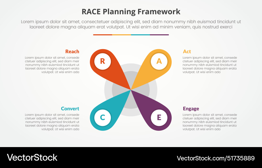Race framework infographic concept for slide Vector Image