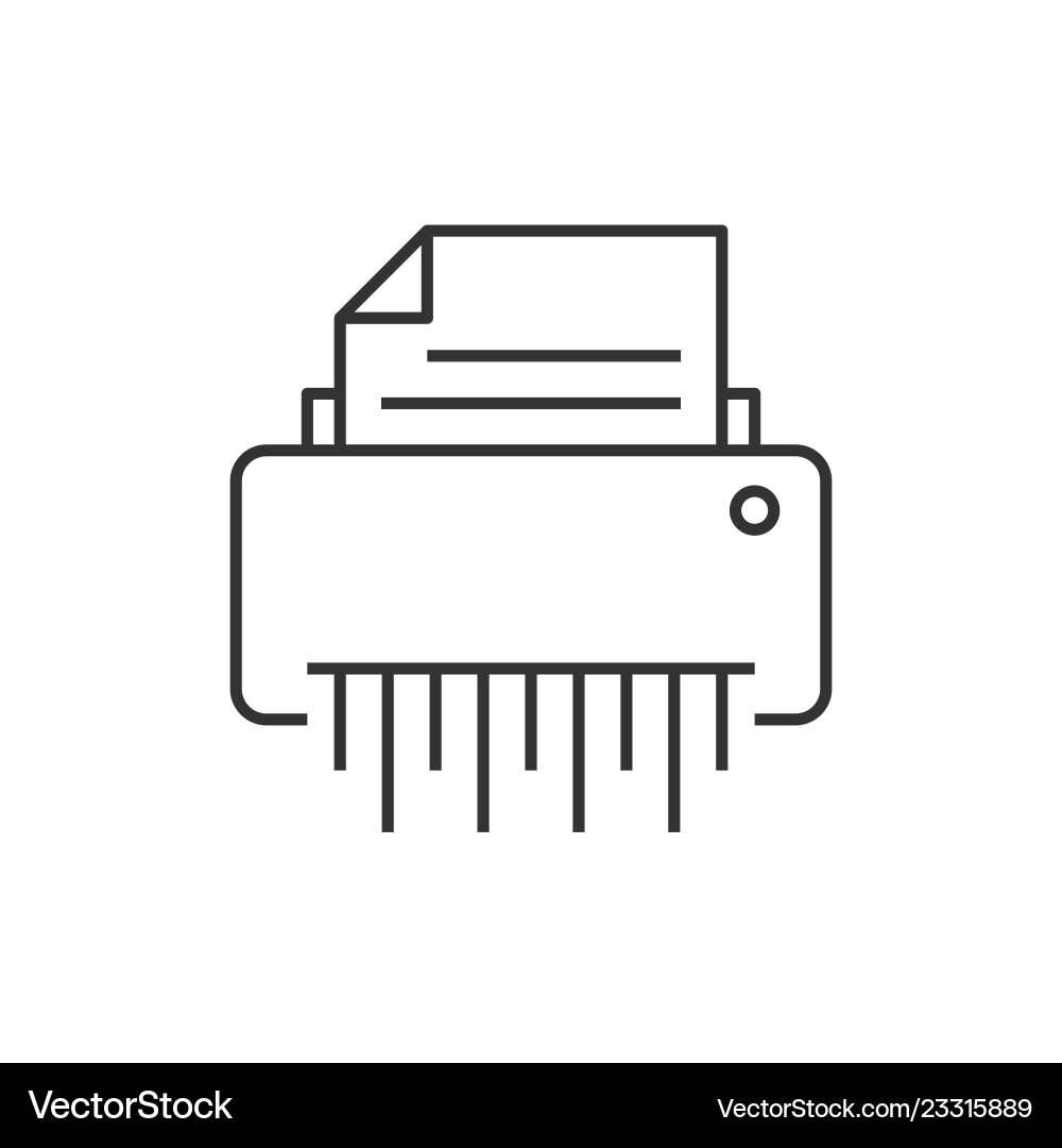 Shredder outline icon Royalty Free Vector Image