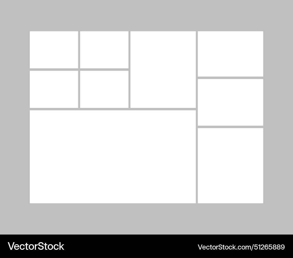 Template collage of nine frames images photo Vector Image