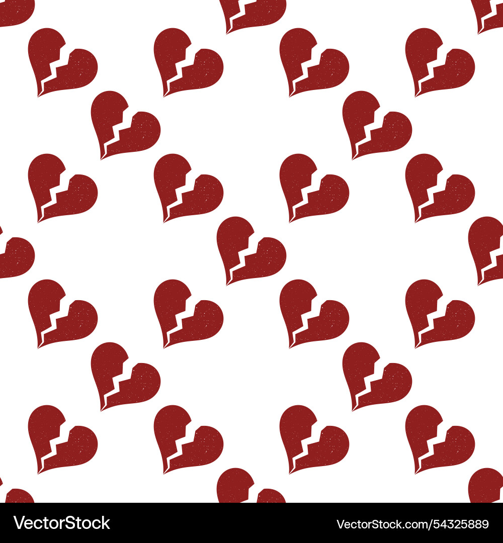 Vintage broken heart seamless pattern concept Vector Image