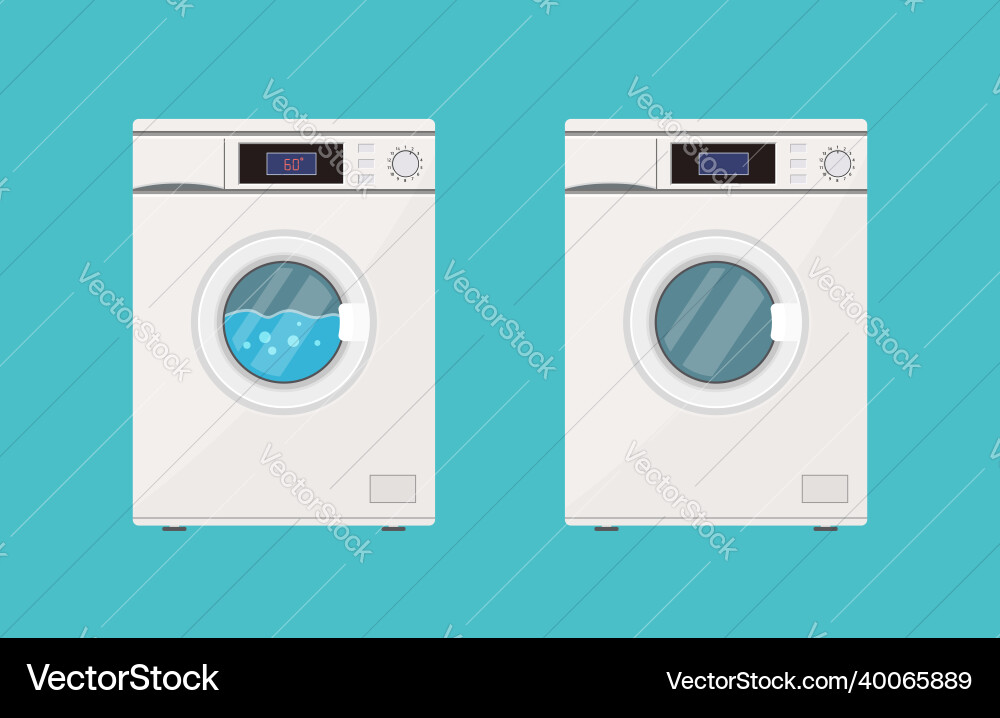 Wash machine open and close washer icon Royalty Free Vector