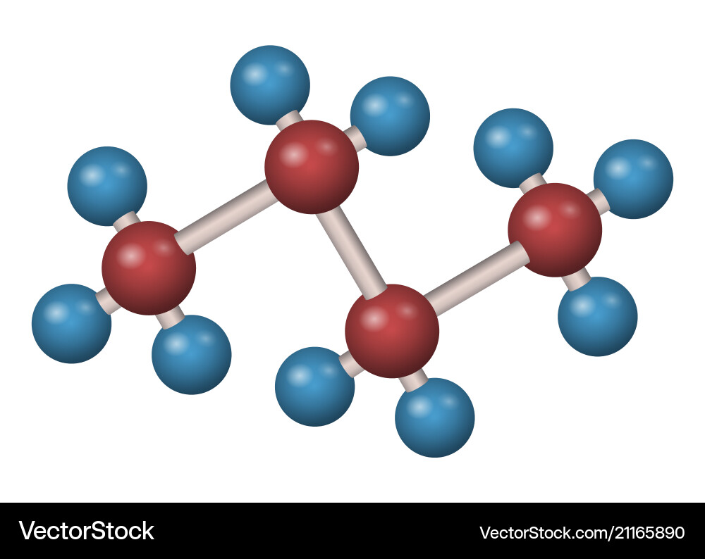 Butane molecule is a 3d formula Royalty Free Vector Image