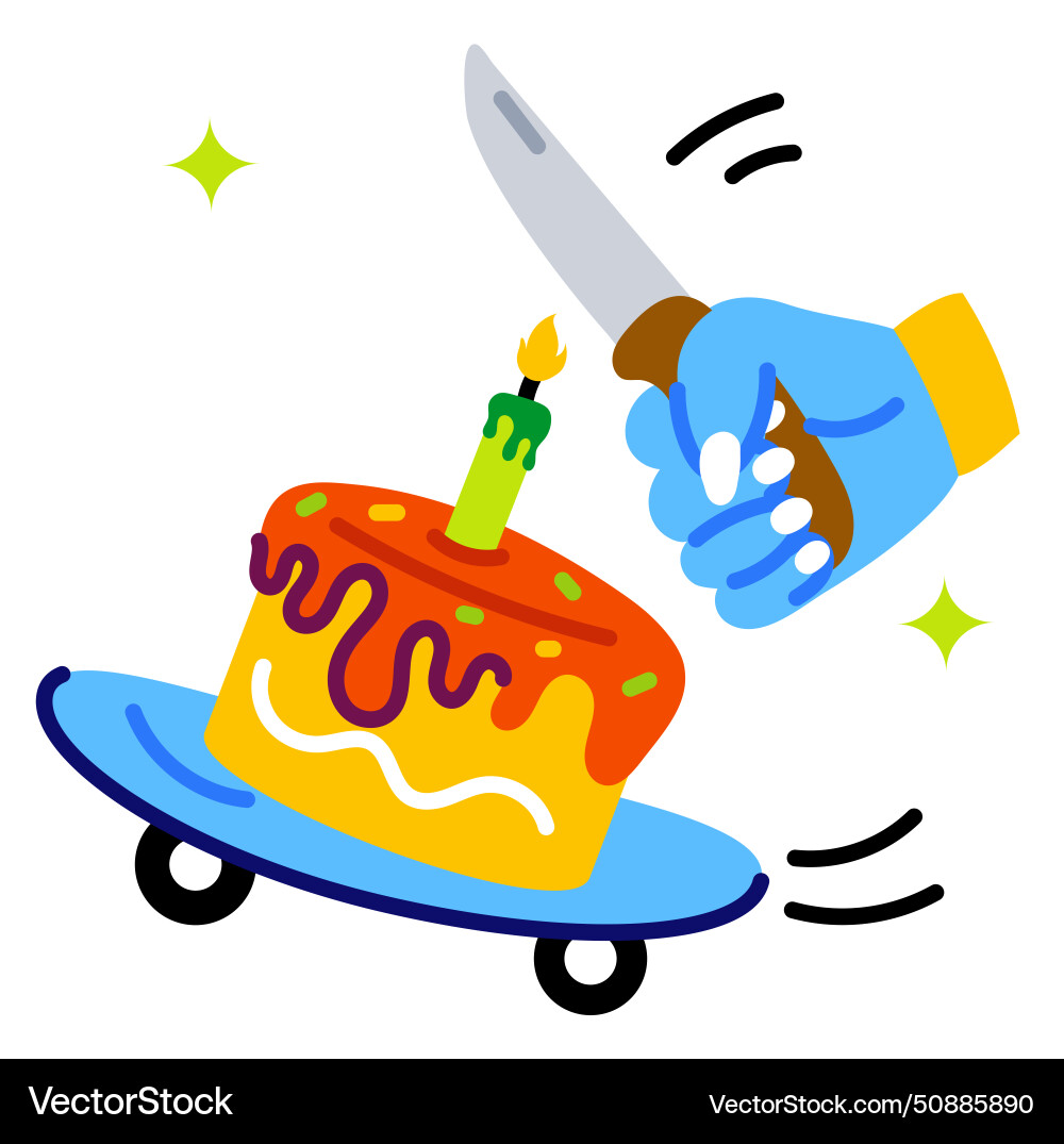Cake cutting Royalty Free Vector Image - VectorStock