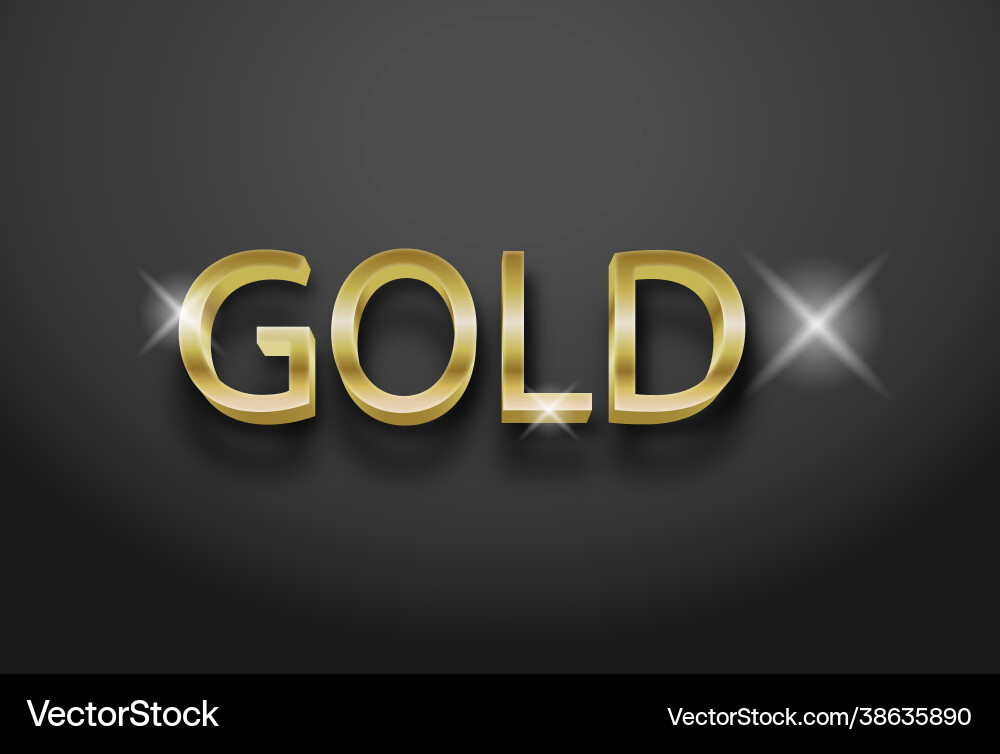 Editable 3d Gold Text Effect Royalty Free Vector Image