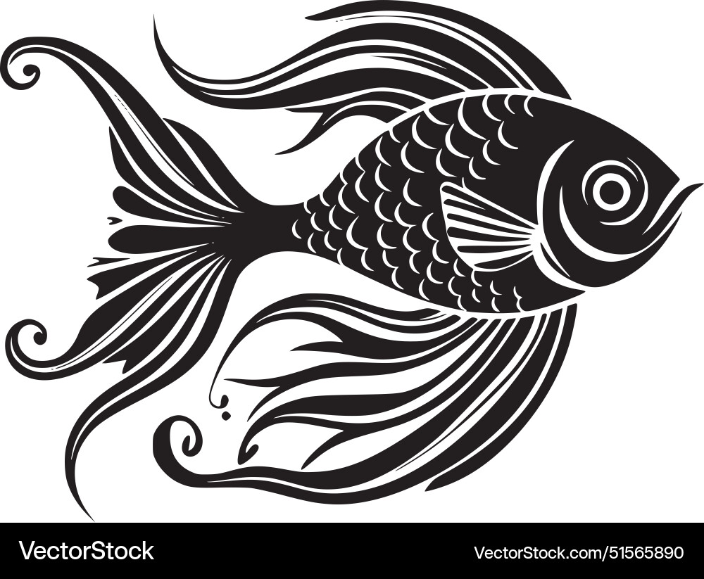 Fish - black and white isolated icon Royalty Free Vector