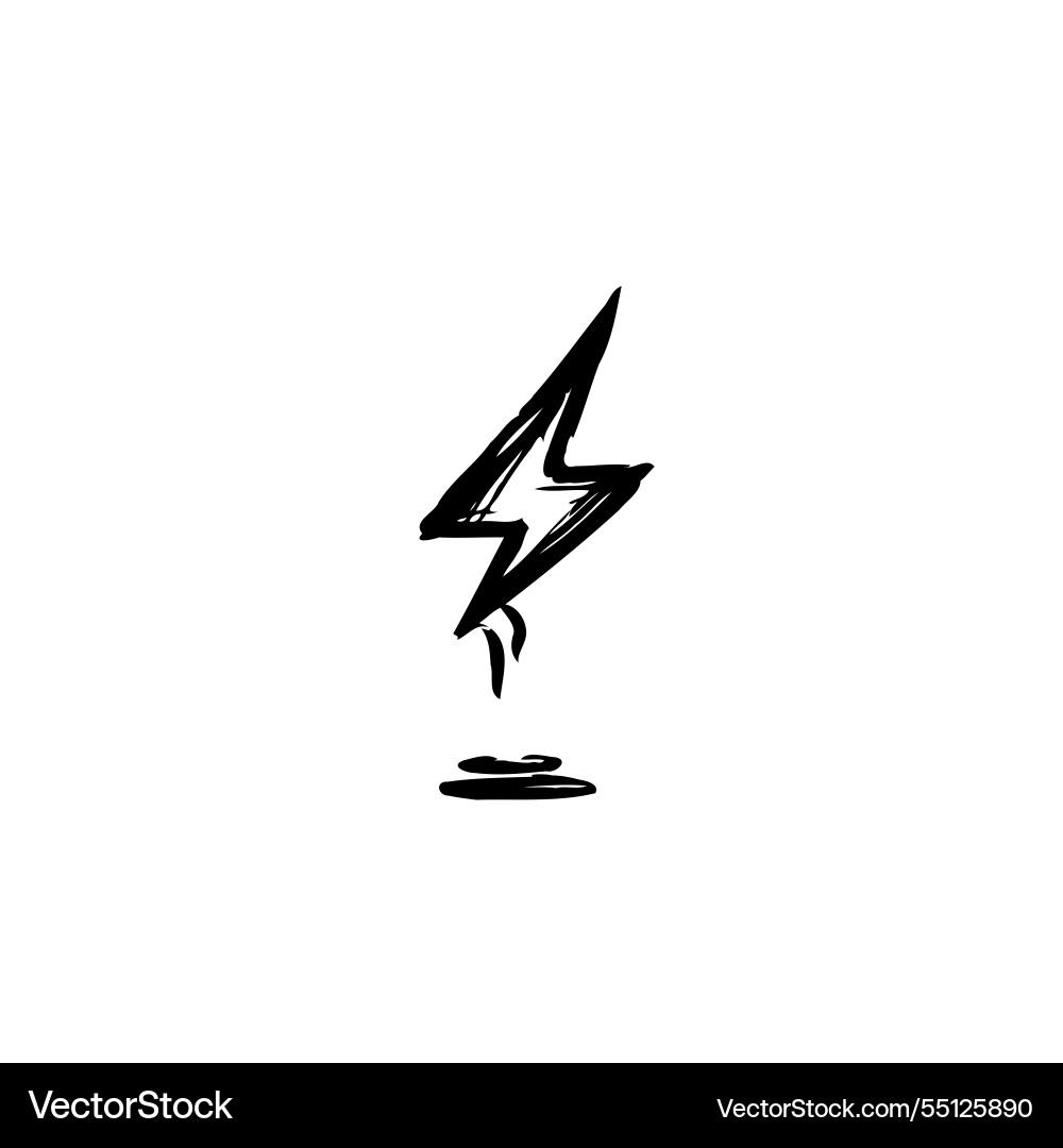 Hand drawn lightning bolt graphic isolated Vector Image