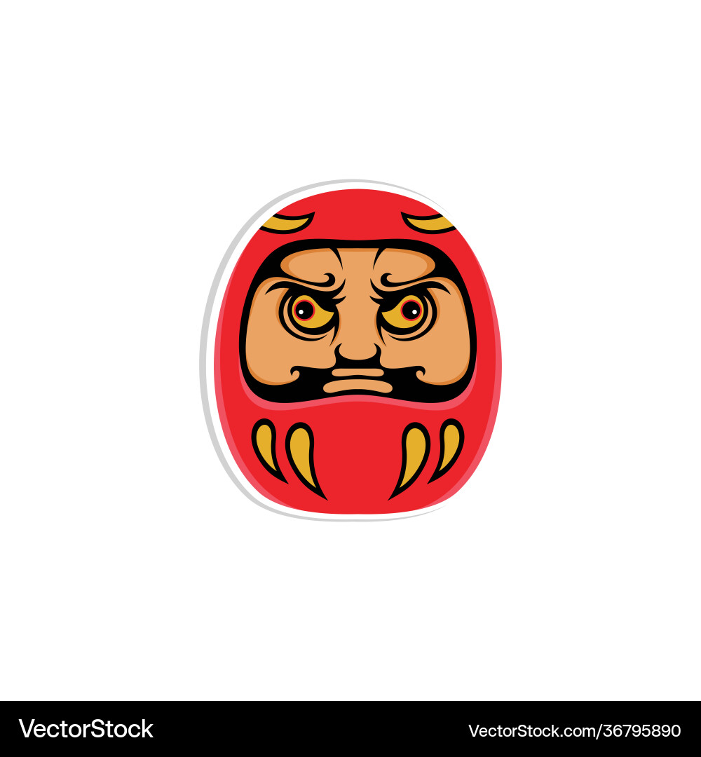Japanese daruma logo design Royalty Free Vector Image