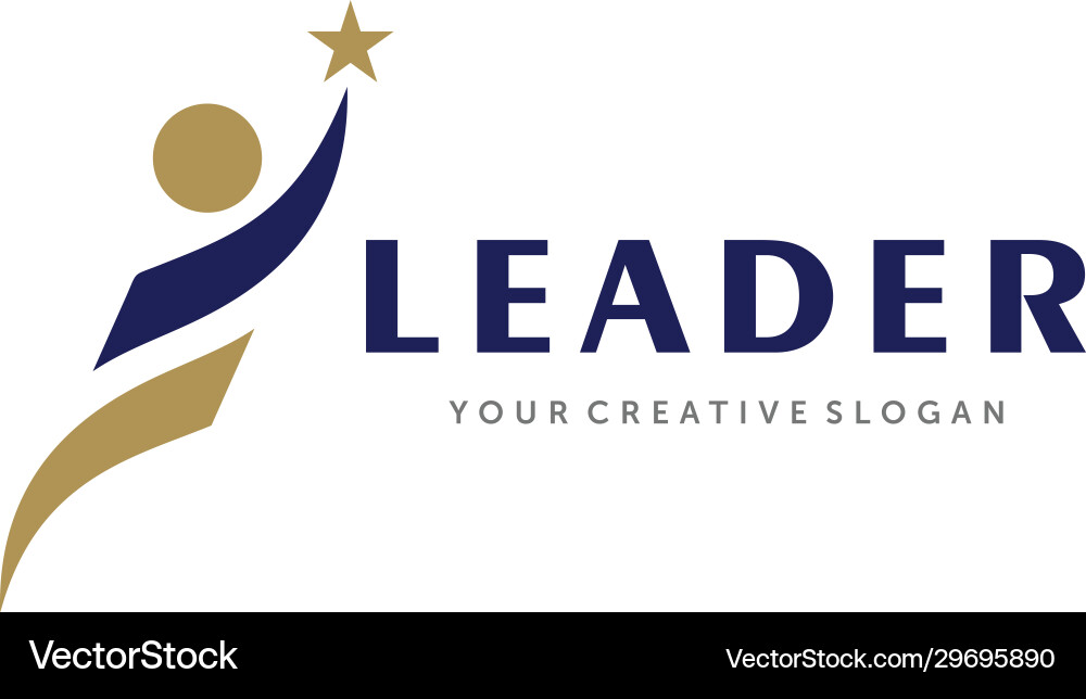 Leadership logo success and education Royalty Free Vector