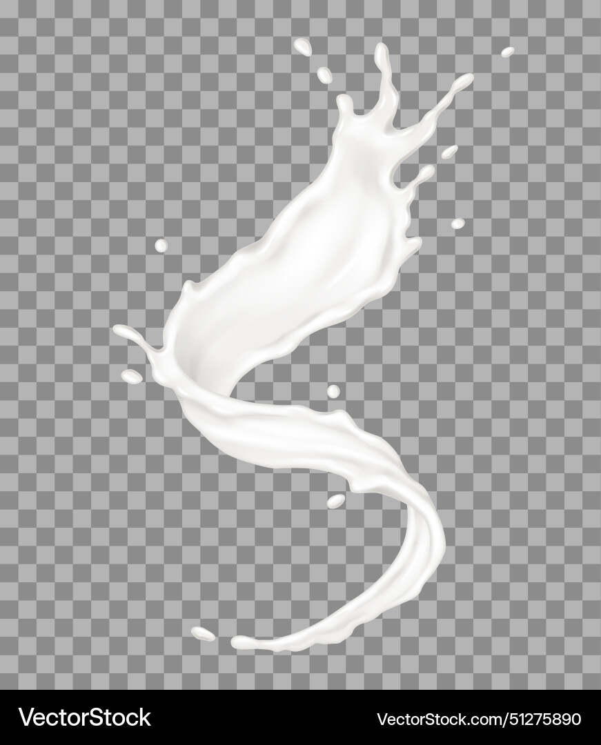 Liquid cream strip swirls with drops realistic Vector Image