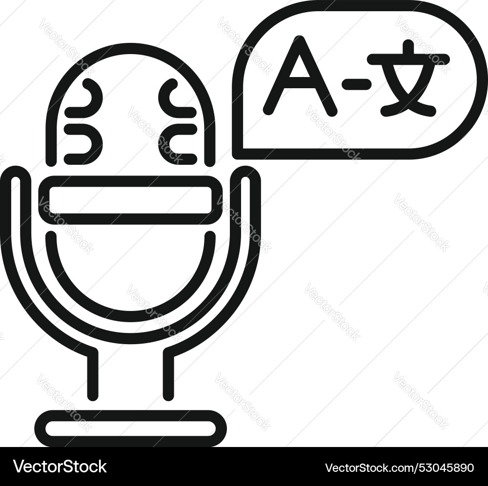 Microphone translating audio language icon Vector Image