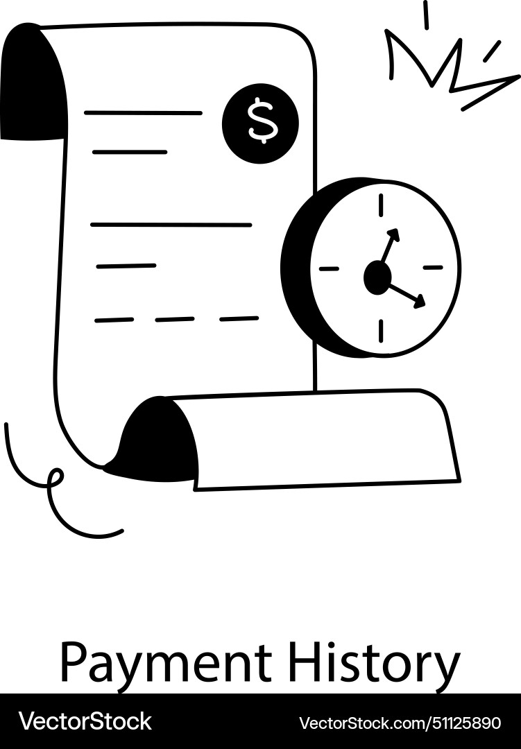 Payment history Royalty Free Vector Image - VectorStock