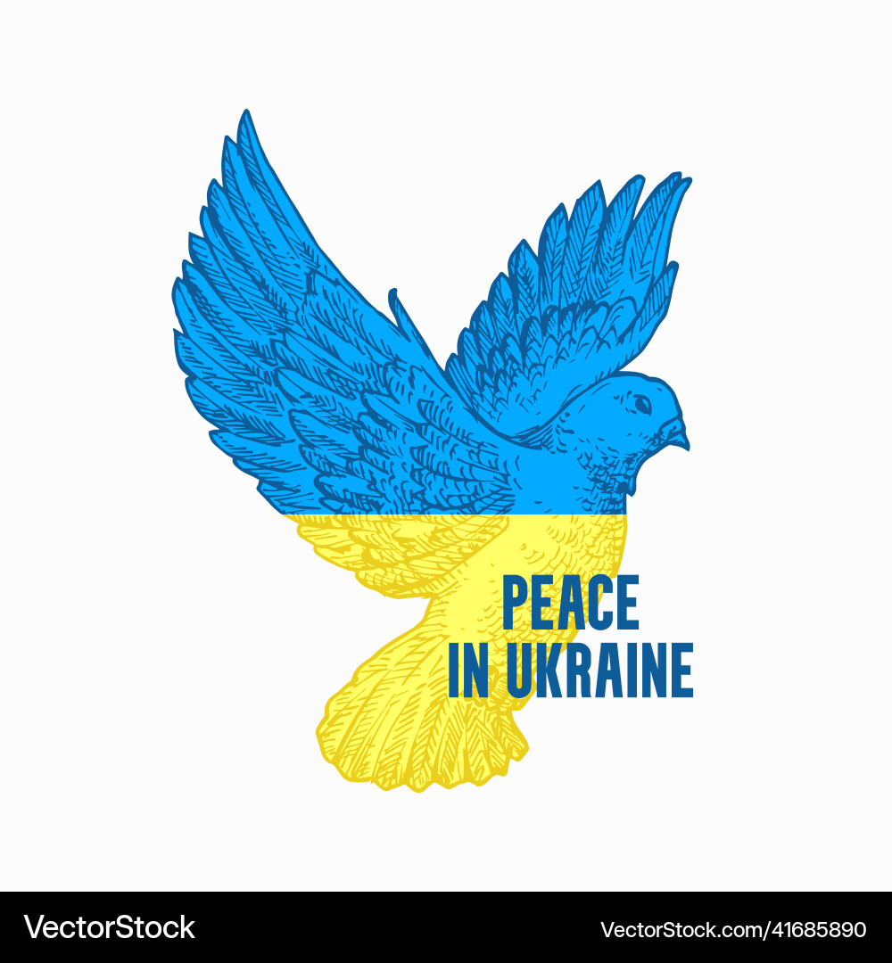 Peace in ukraine ukrainian flag Royalty Free Vector Image