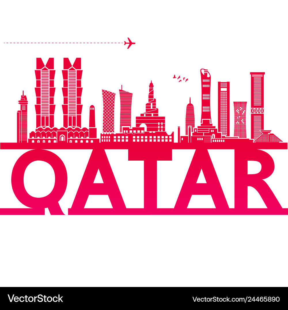 Qatar travel destination Royalty Free Vector Image