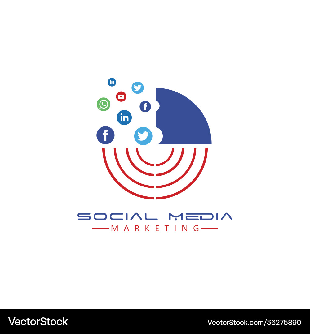 Social media marketing logo - template Royalty Free Vector