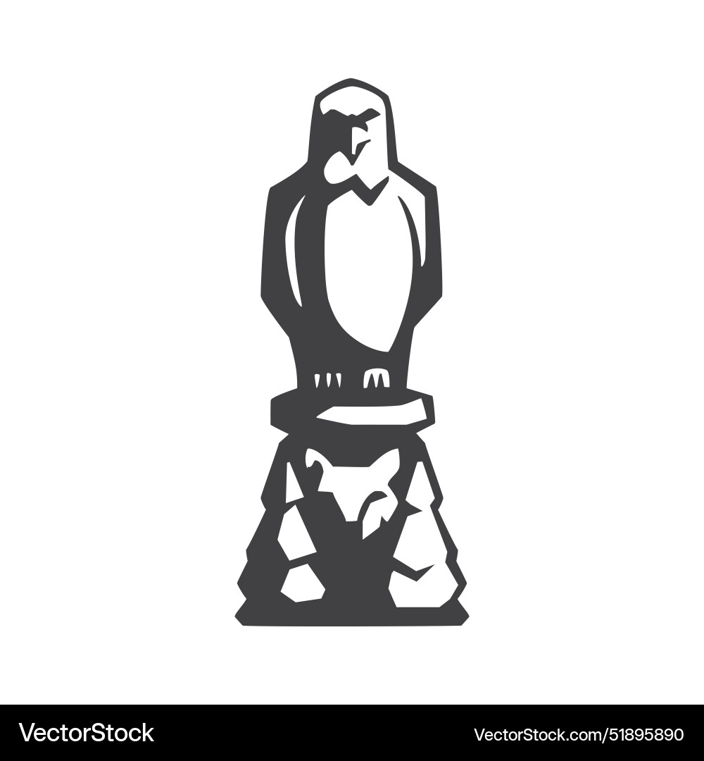 Totem with eagle and fox Royalty Free Vector Image