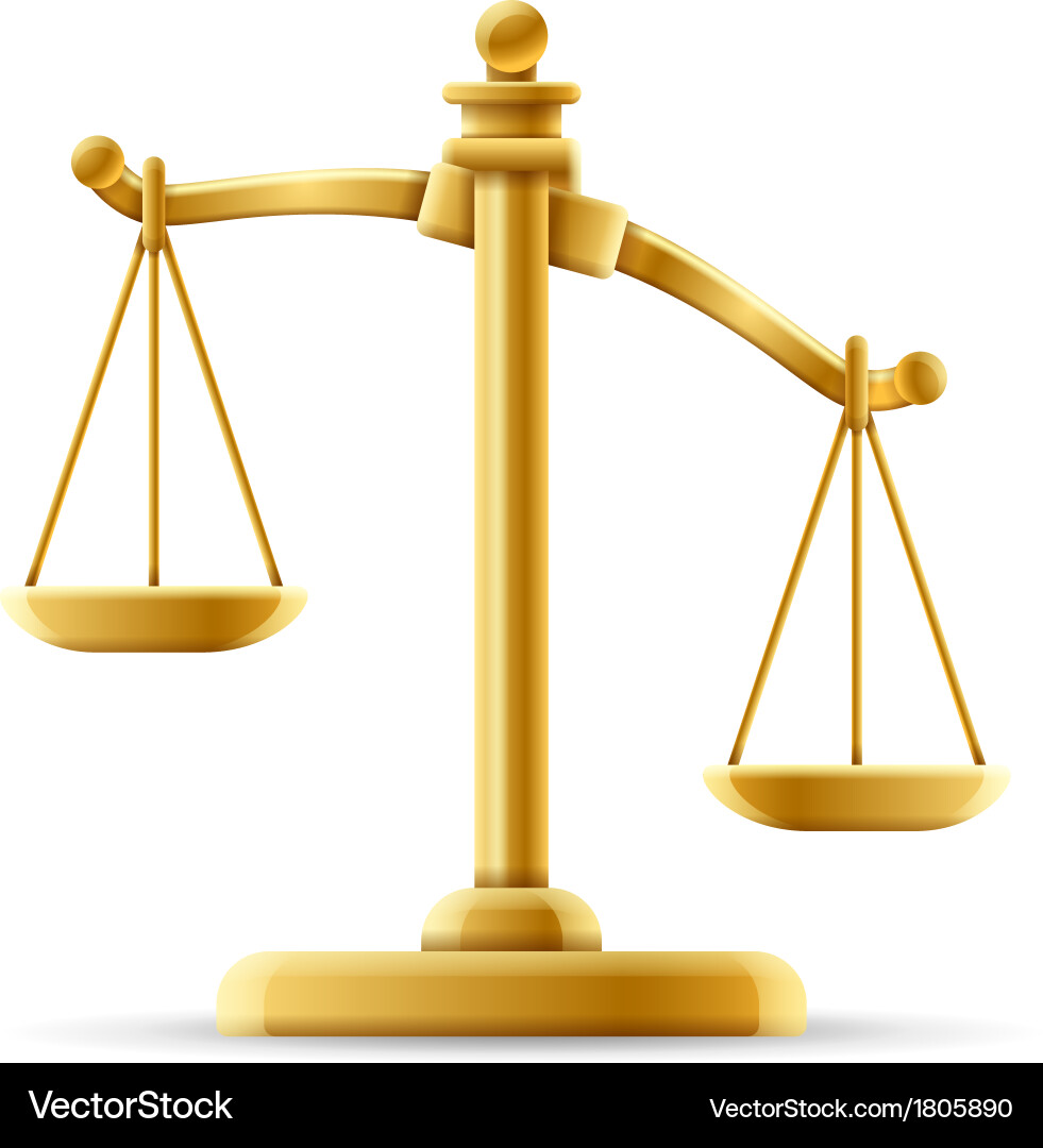 Unbalanced scale of justice Royalty Free Vector Image