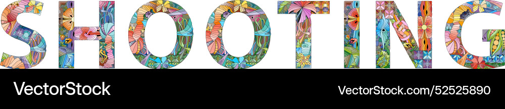 Word shooting decorative entangle object for any Vector Image