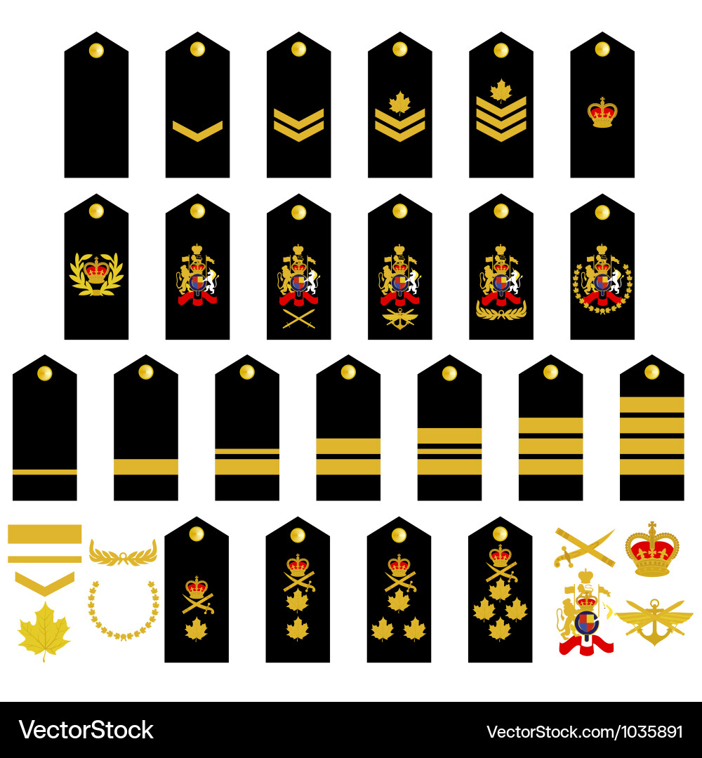 Canadian Army Epaulets & Insignia Royalty Free Vector