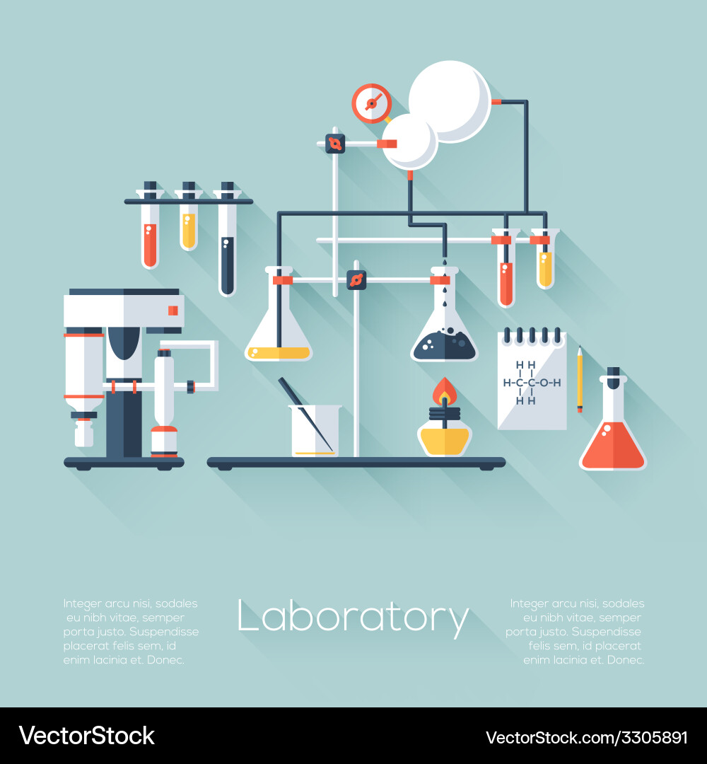 Chemistry education research laboratory equipment Vector Image