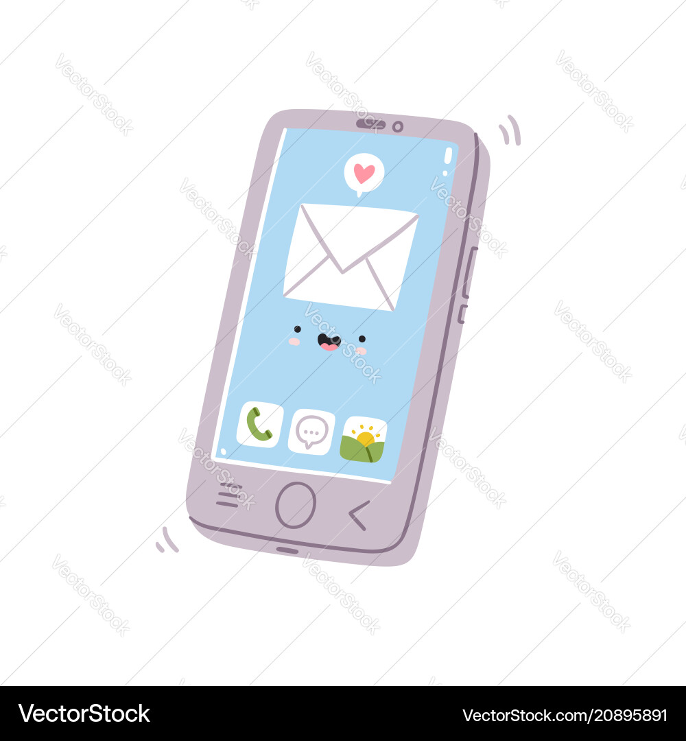Cute Smartphone Mascot Royalty Free Vector Image