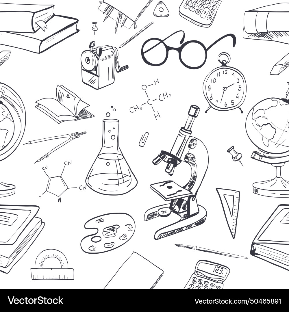 Education icon doodle seamless Royalty Free Vector Image