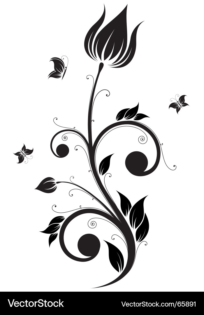 Flower scroll Royalty Free Vector Image - VectorStock