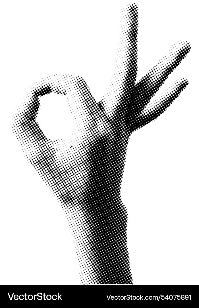 Halftone ok sign Royalty Free Vector Image - VectorStock