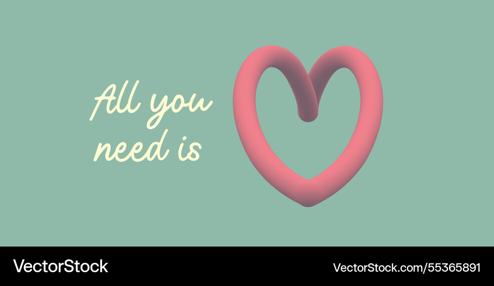 Heart shaped design with inspirational quote Vector Image