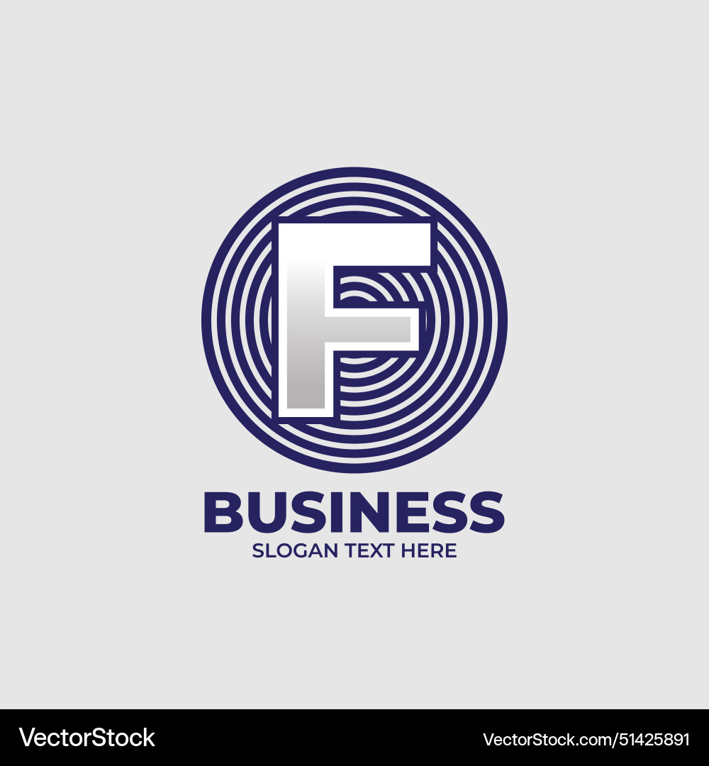 Letter f logo design with circle shape geometric Vector Image