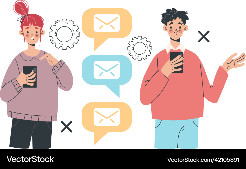 Open social media communication concept Royalty Free Vector