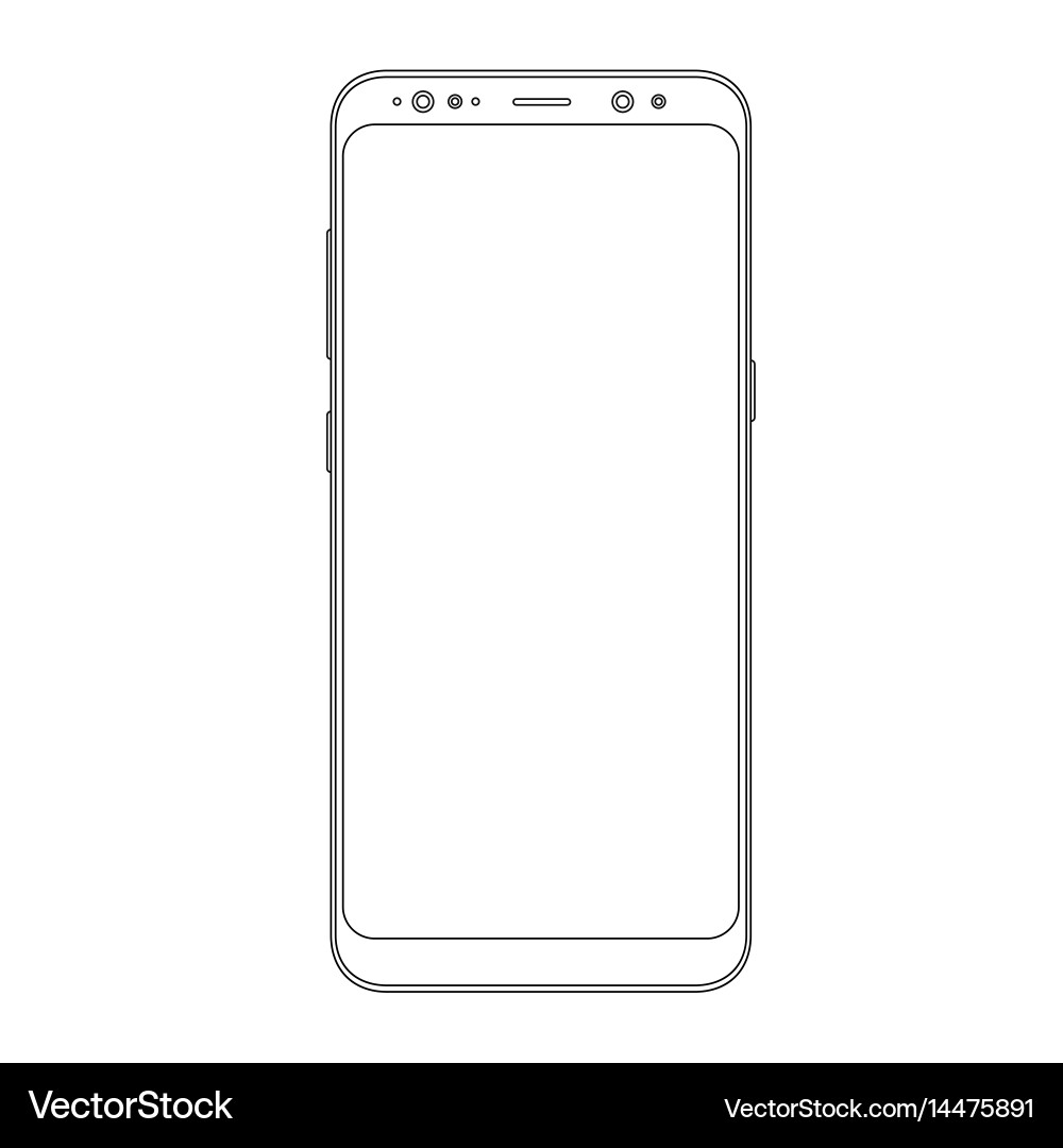Outline drawing modern smartphone elegant thin Vector Image