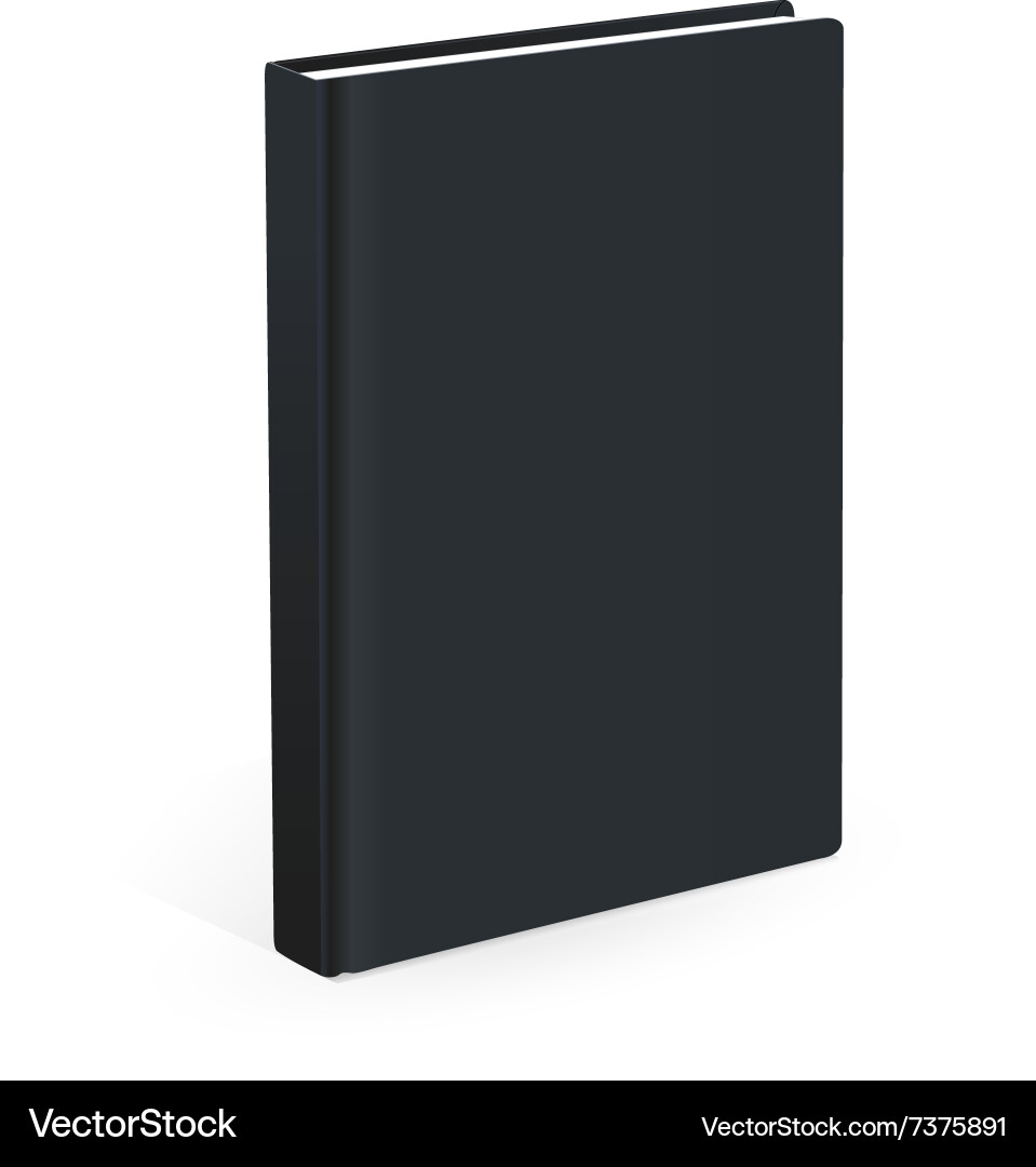 Realistic black book on the white background Vector Image
