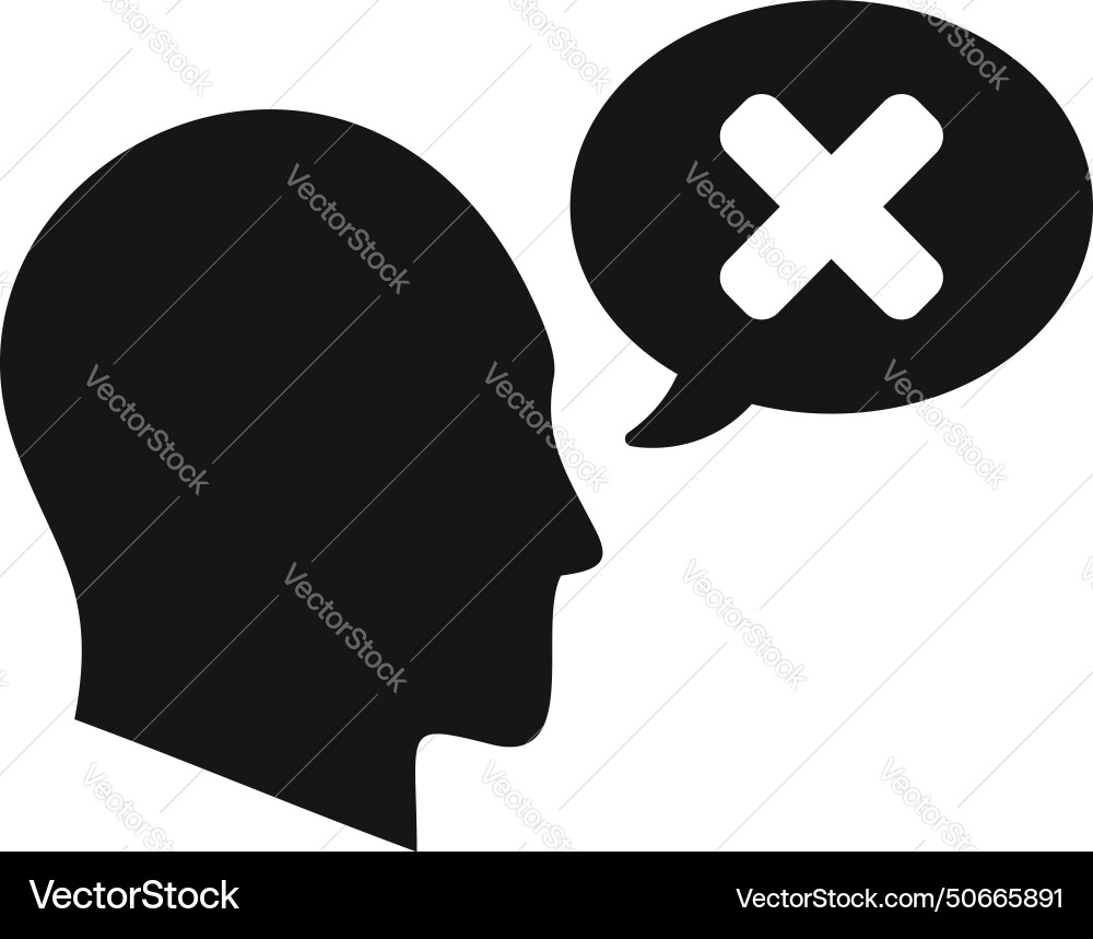 Reject message critical thinking icon simple Vector Image