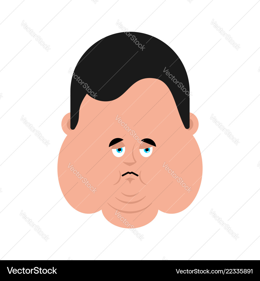 Sad Fat Man Emoji Royalty Free Vector Image - VectorStock