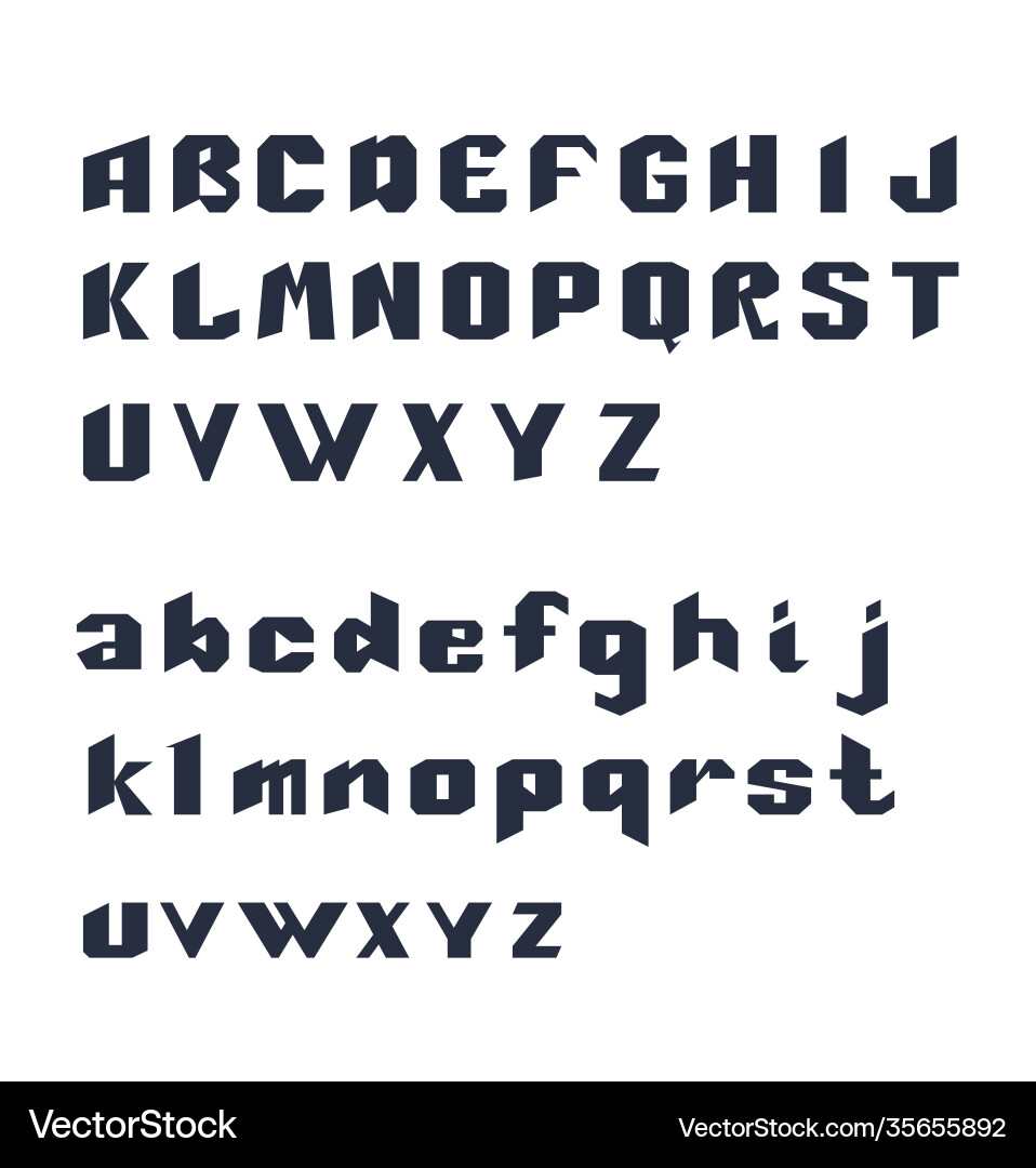 Bold alphabet Schriftart Lizenzfreies Vektorbild - VectorStock