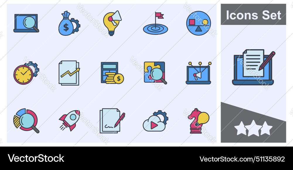 Business marketing icon set symbol collection Vector Image
