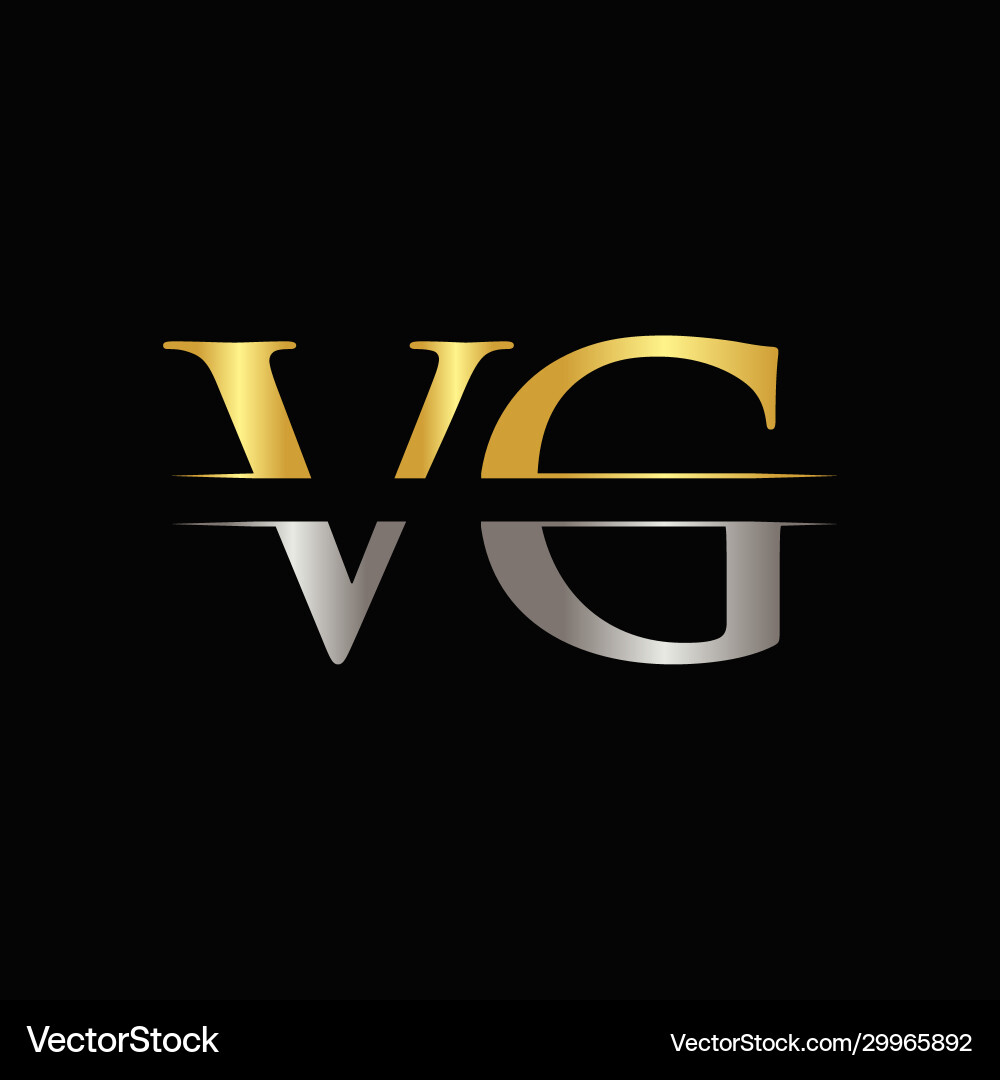 Creative letter vg logo template with gold Vector Image