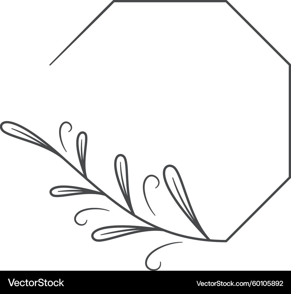 Floral Wedding Frame Outline – Royalty-Free Vector | VectorStock