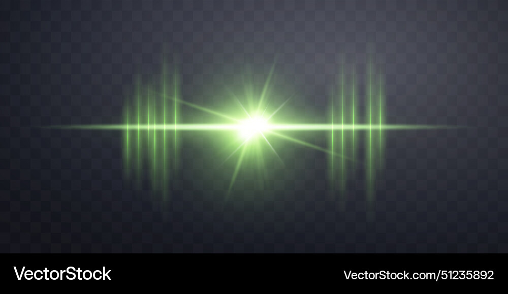 Green lens flare isolated on transparent Vector Image