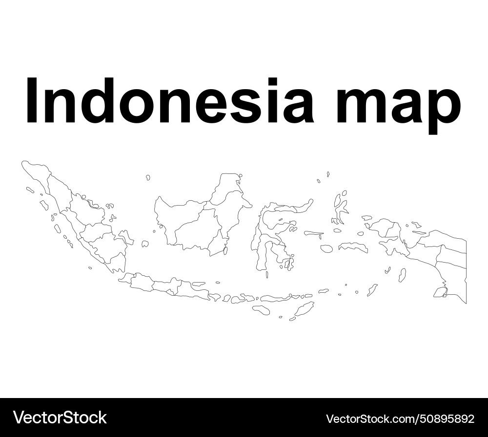 Indonesia detailed map shape flat web graphic Vector Image