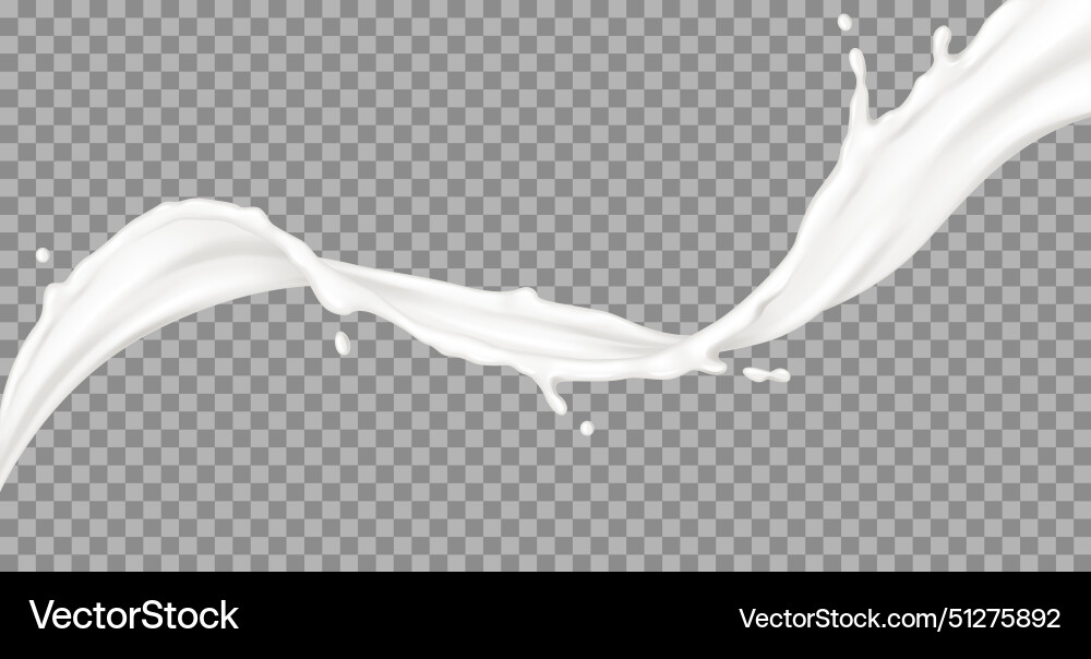 Liquid cream strip swirls with drops realistic Vector Image