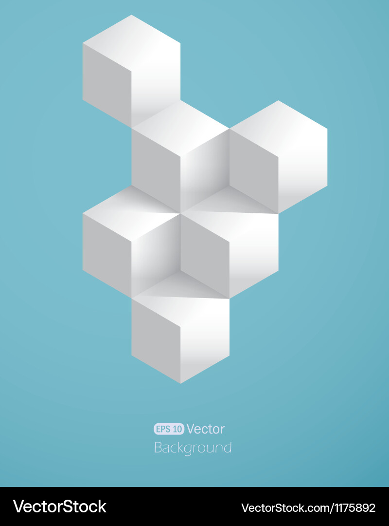 Realistic background with white cubes Royalty Free Vector