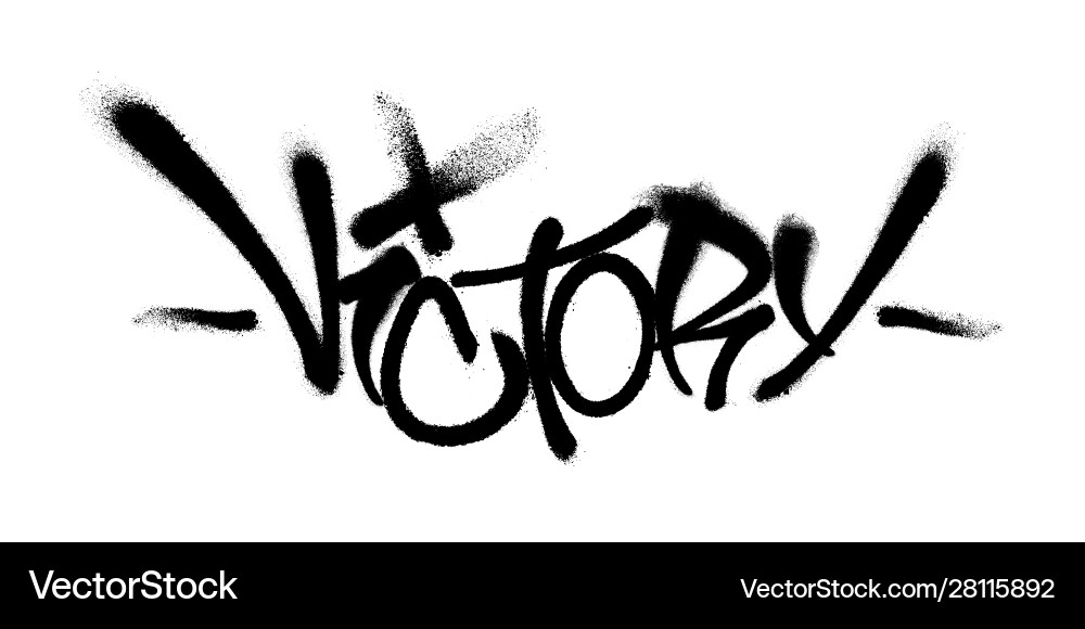 Sprayed victory font graffiti with overspray Vector Image